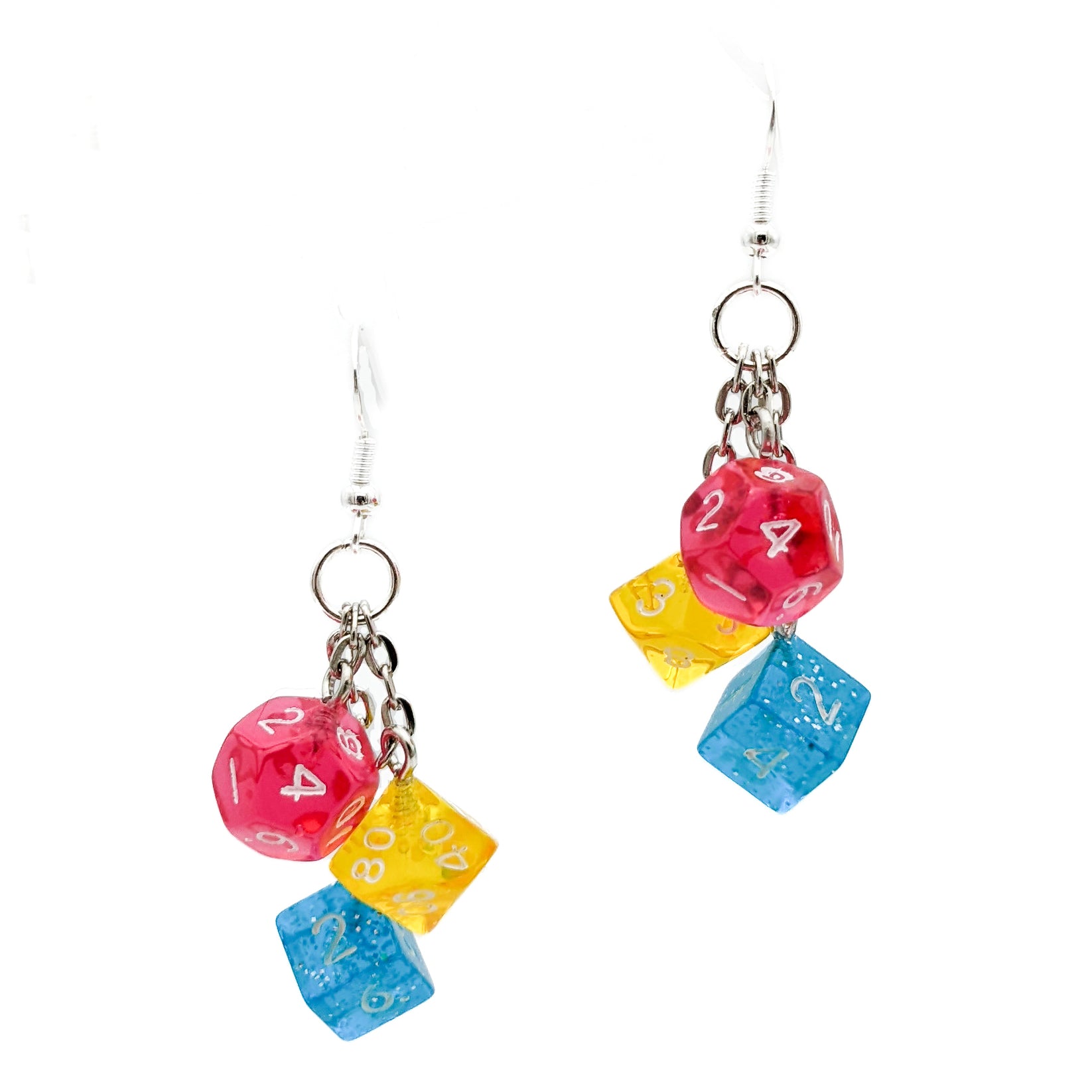 Mini Pan Pride Dice Earrings - Pansexual Pride – Five Volt Logic