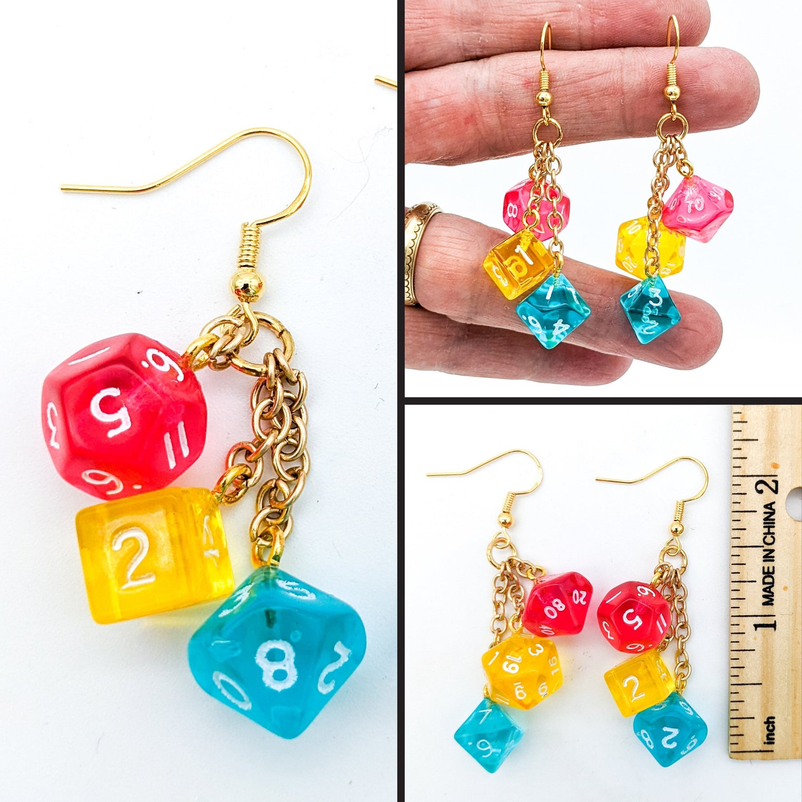 Mini Pan Pride Dice Earrings - Pansexual Pride – Five Volt Logic