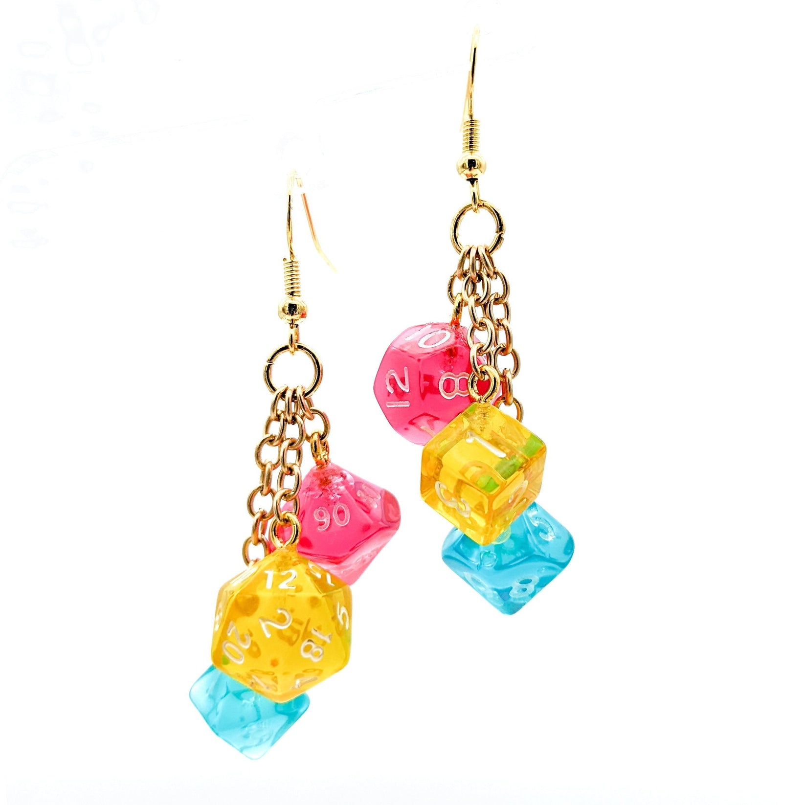Mini Pan Pride Dice Earrings - Pansexual Pride – Five Volt Logic